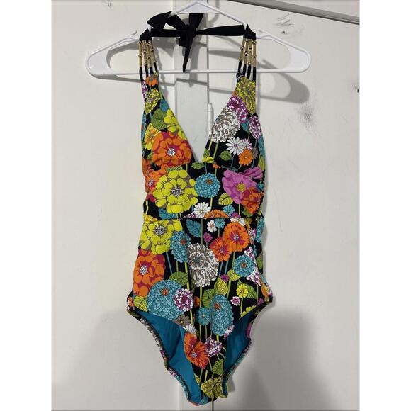 Trina Turk | Swim | Trina Turk Santiago Floral Print Strappy Beaded ...